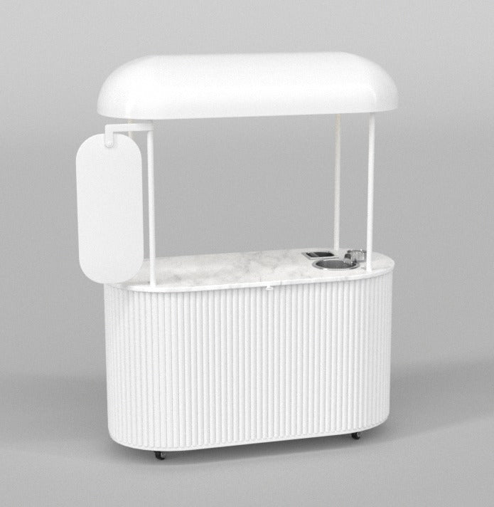 Full Service Mobile Coffee Cart - Vertical Ledge