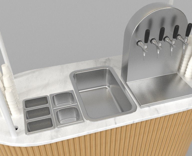 Self-Service Boba Cart - Vertical Ledge