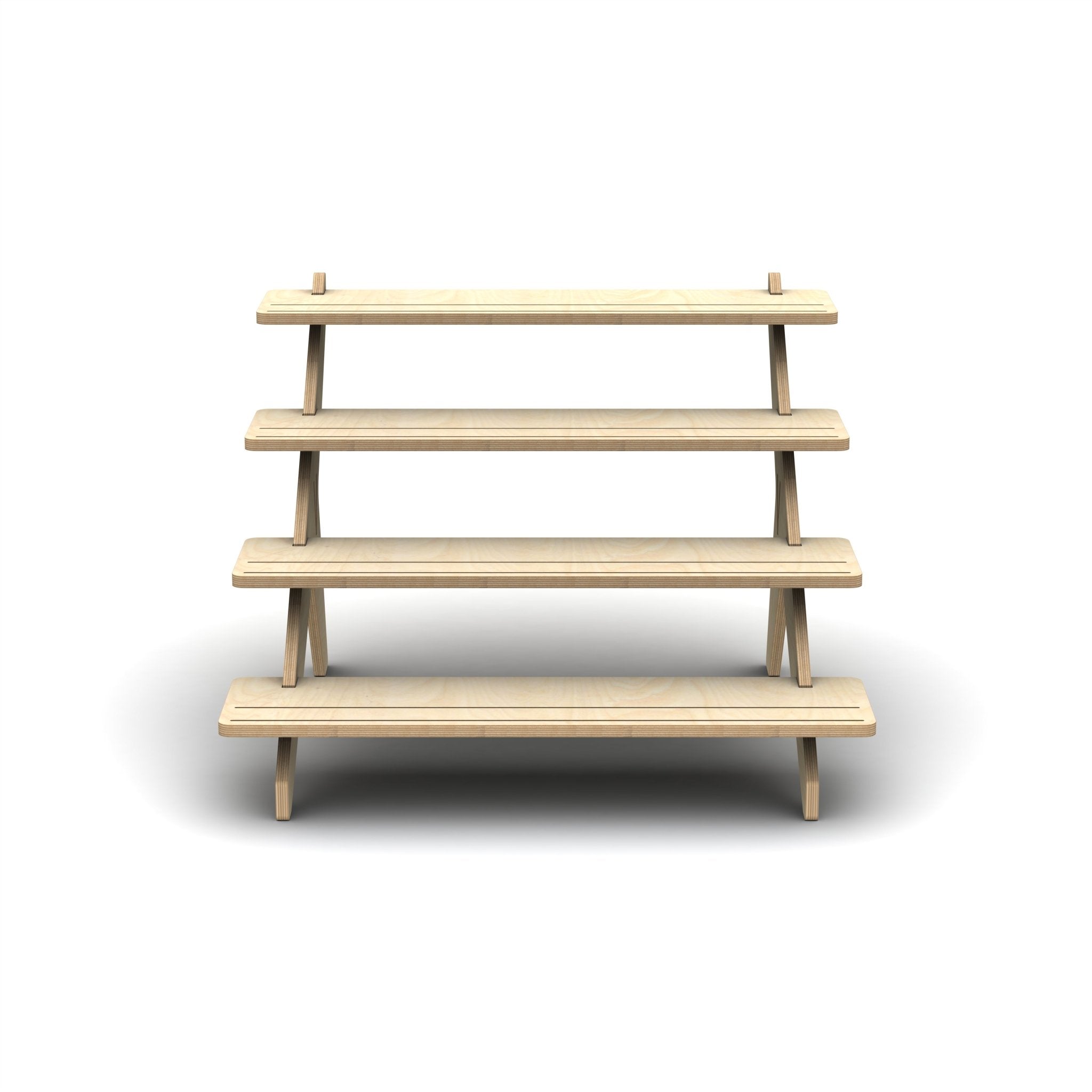 Tiered Jumbo Wooden Tiered Display Stand – Vertical Ledge
